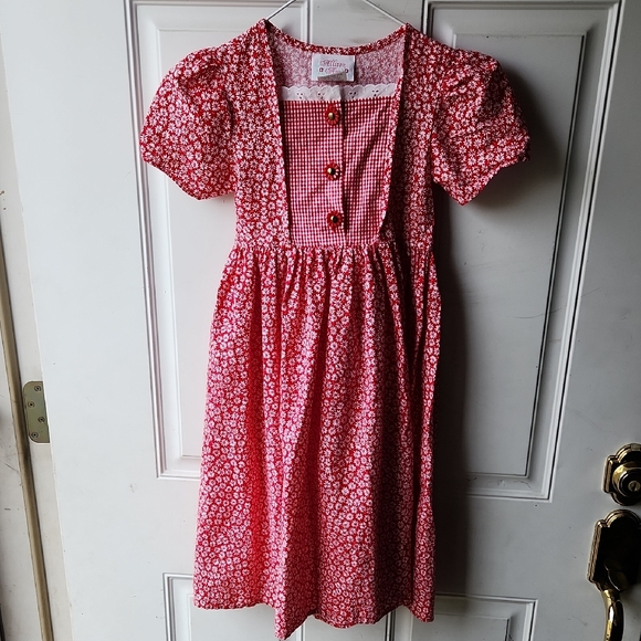 Allison Ann | Dresses | Vintage Allison Ann Girls Red Floral Dress Size ...